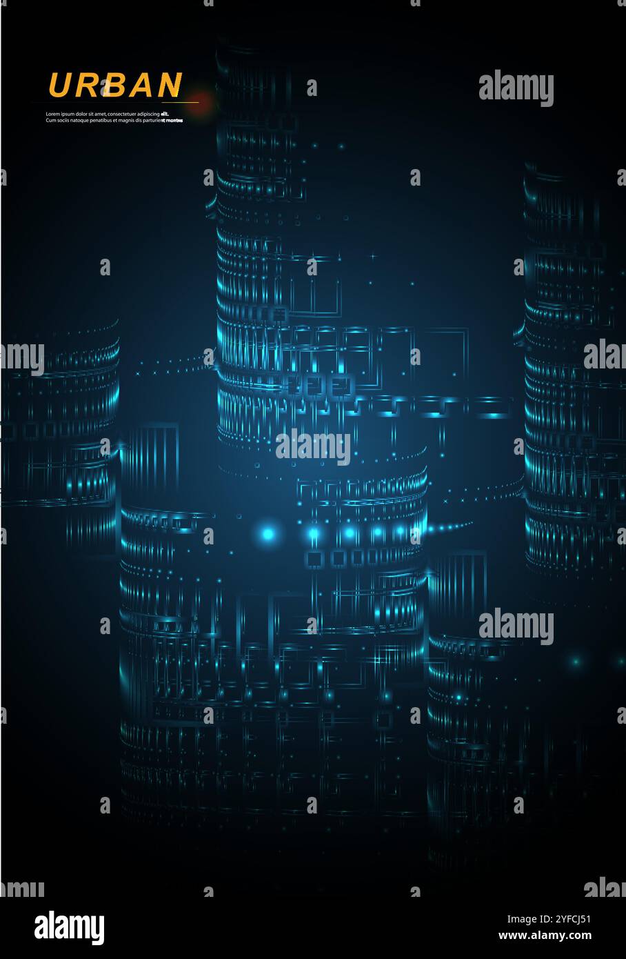 Evening view on tower Stock Vector Images - Alamy