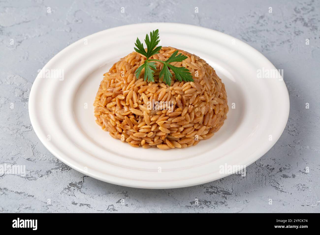 Traditional delicious Turkish dish, barley noodle pilaf (Turkish name ...