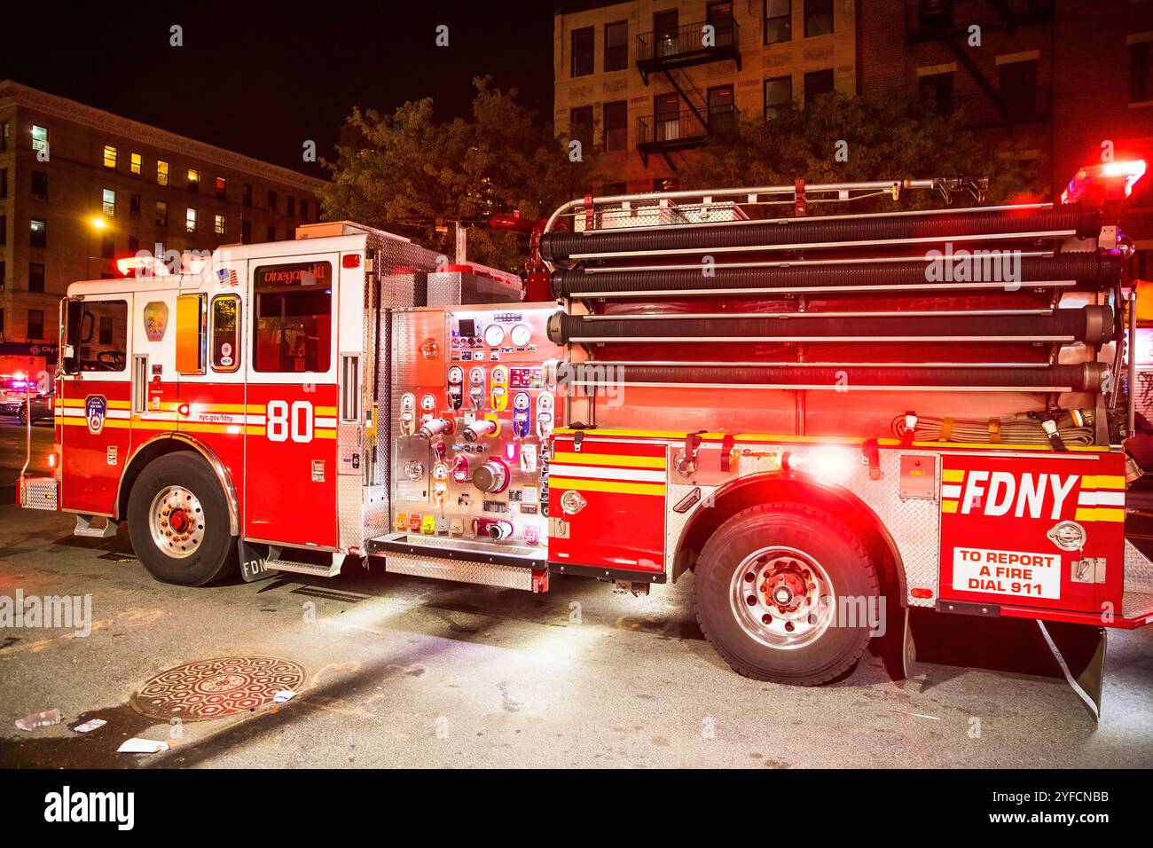 Firefighter pumper truck responding to a emergency call Stock Photo - Alamy