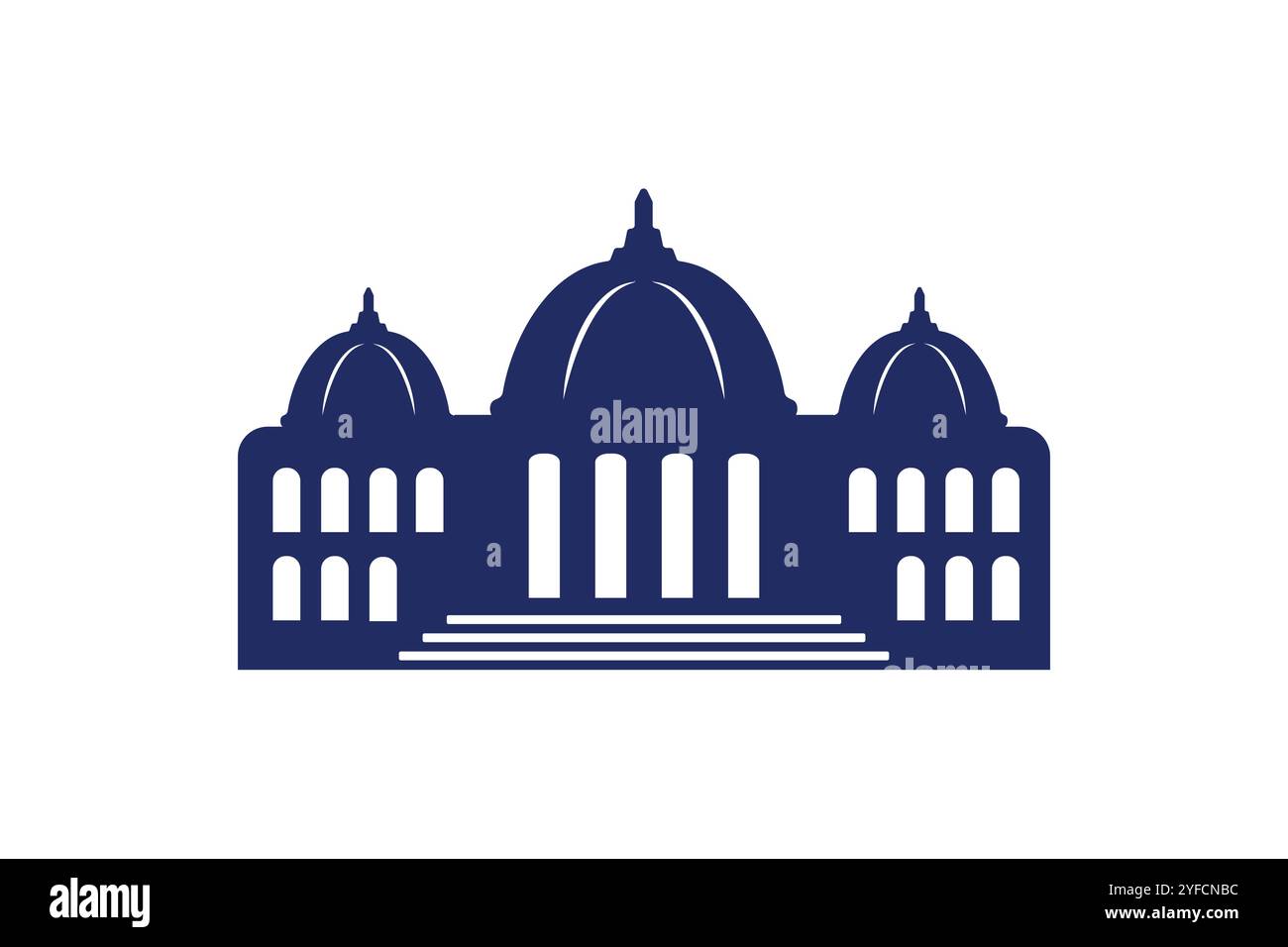 Bank, museum or library icon. Classical architecture building with ...