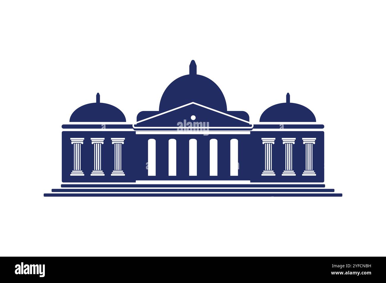 Bank, museum or library icon. Classical architecture building with ...
