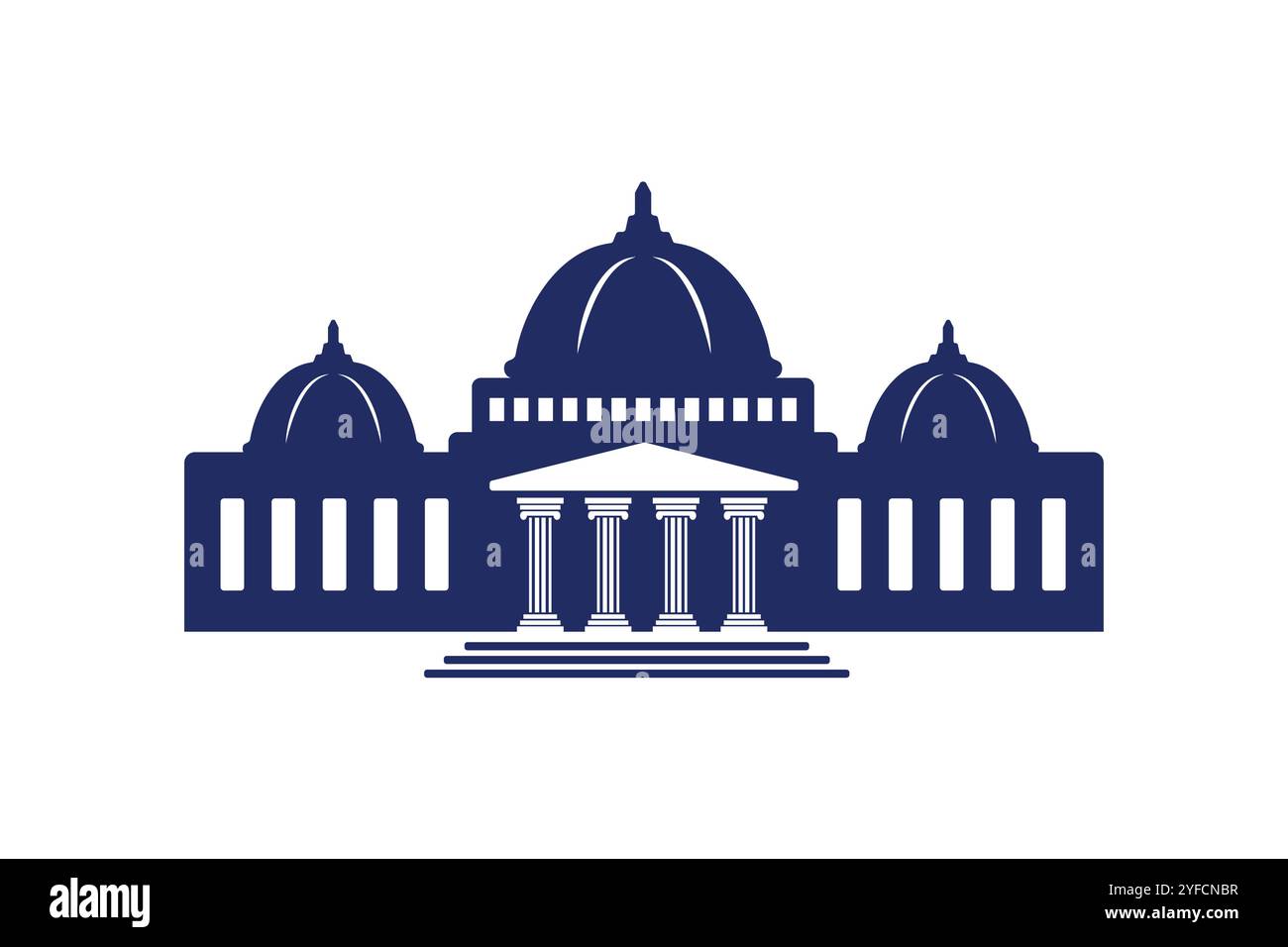 Bank, museum or library icon. Classical architecture building with ...