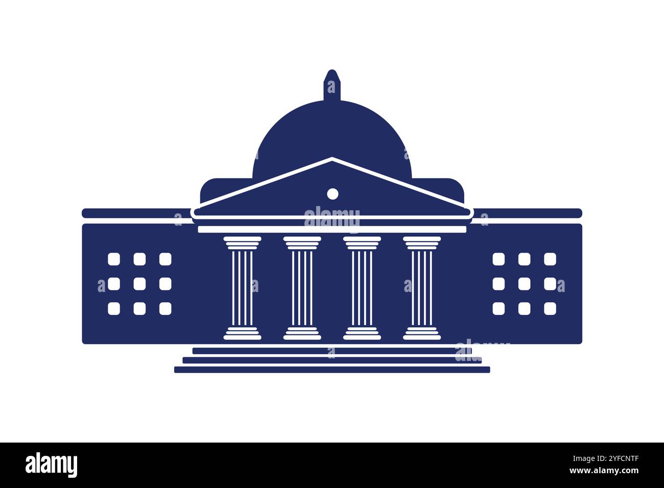 Bank, museum or library icon. Classical architecture building with ...
