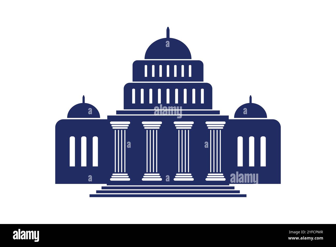 Bank, museum or library icon. Classical architecture building with ...