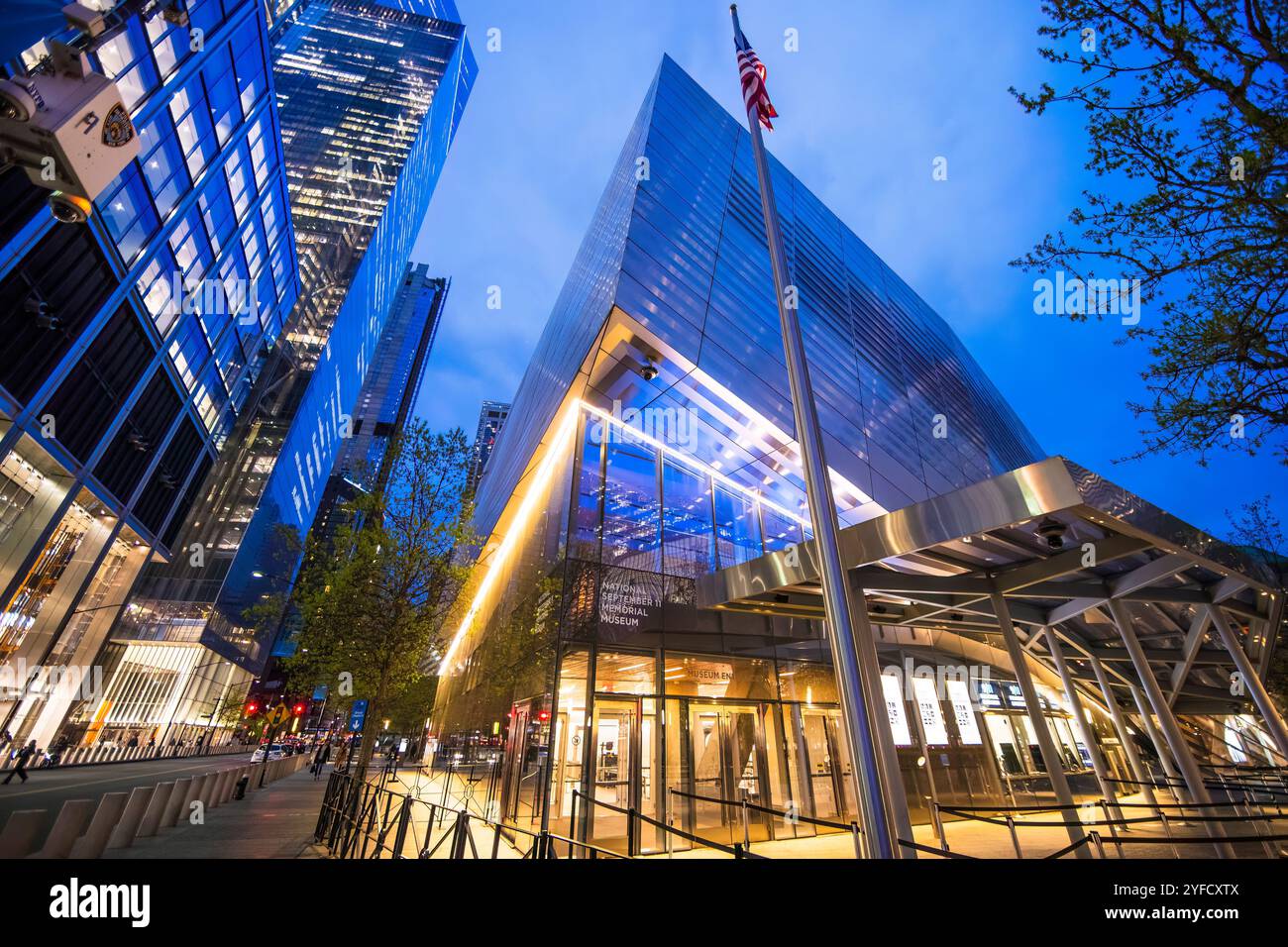 A striking evening view of the National September 11 Memorial & Museum ...