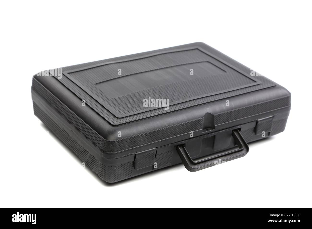Black plastic case. Photos isolated on white background Stock Photo - Alamy