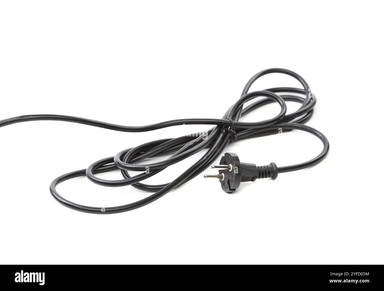 Electric plug and long cable. White background Stock Photo - Alamy