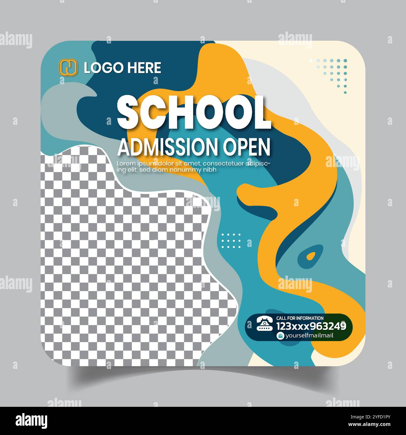 Unique Creative Social Media School Post Design Banner Stock Vector ...