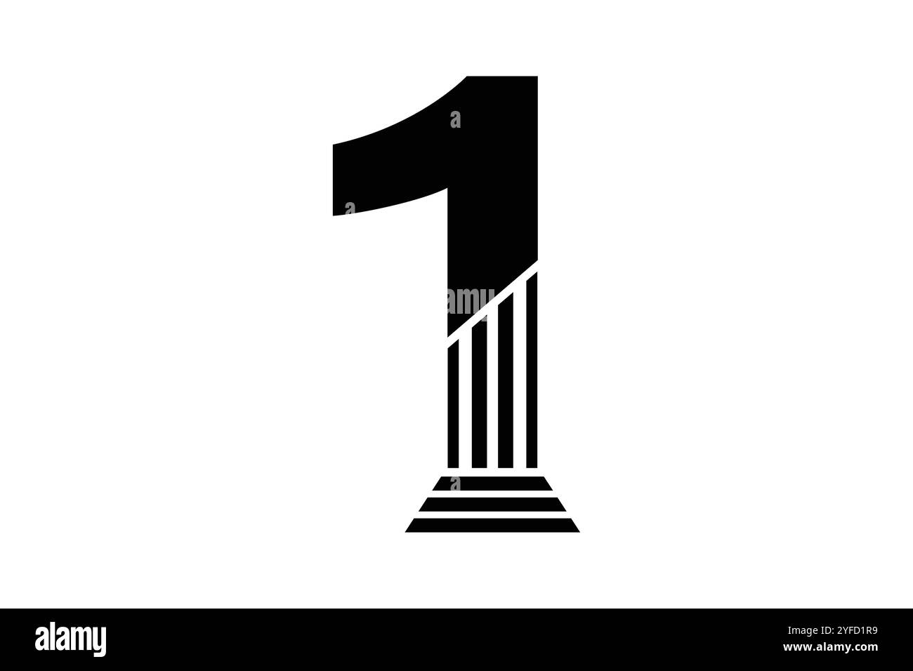 Sans Serif Number 1 Pillar Law Logo Stock Vector Image & Art - Alamy