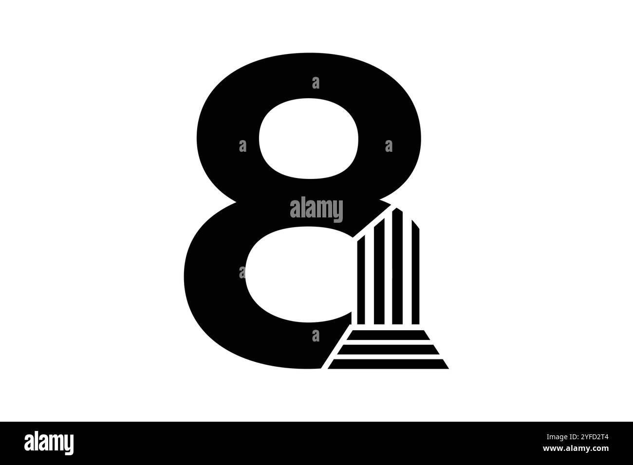 Sans Serif Number 8 Pillar Law Logo Stock Vector Image & Art - Alamy