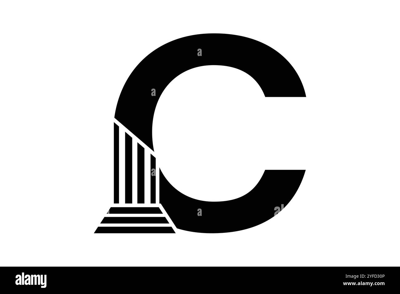 Sans Serif Letter C Pillar Law Logo Stock Vector Image & Art - Alamy