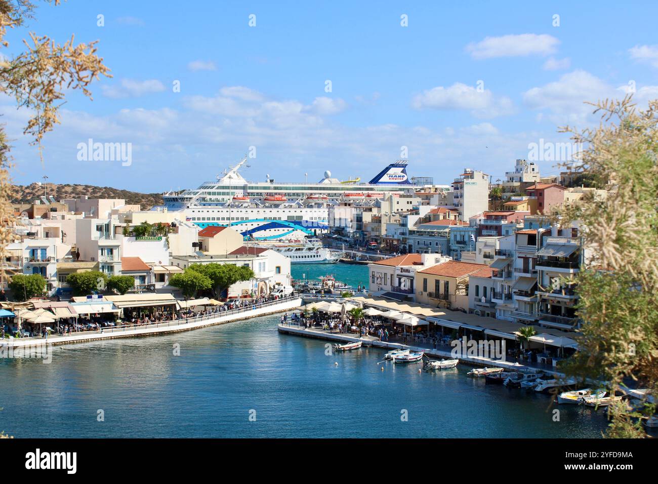 Agios Nikolaos - Cruise Ship Docked Stock Photo - Alamy