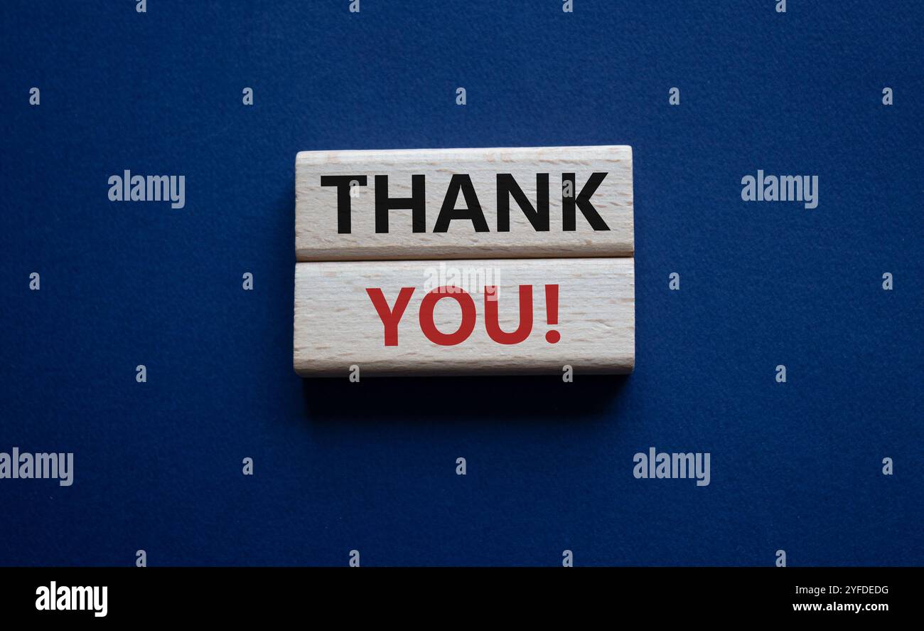 Thank you symbol. Wooden blocks with words Thank you. Beautiful deep ...