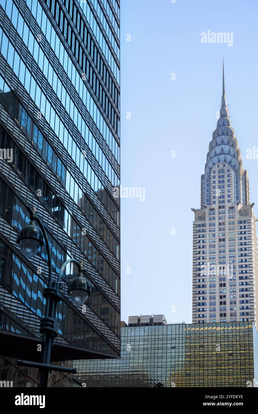 View of Chrysler Building from 42nd Street Manhattan with side of One ...