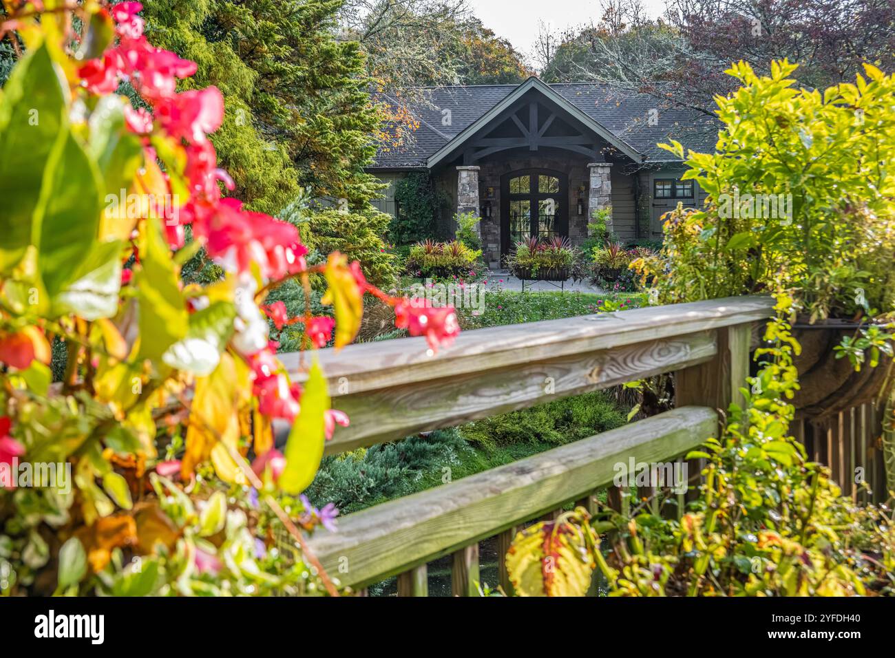 Visitor entrance to world-class Gibbs Gardens, north of Atlanta in Ball ...