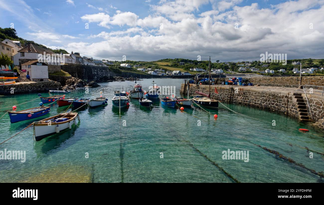 Coverack harbour and village, The Lizard, Cornwall, UK, June 2024 Stock ...