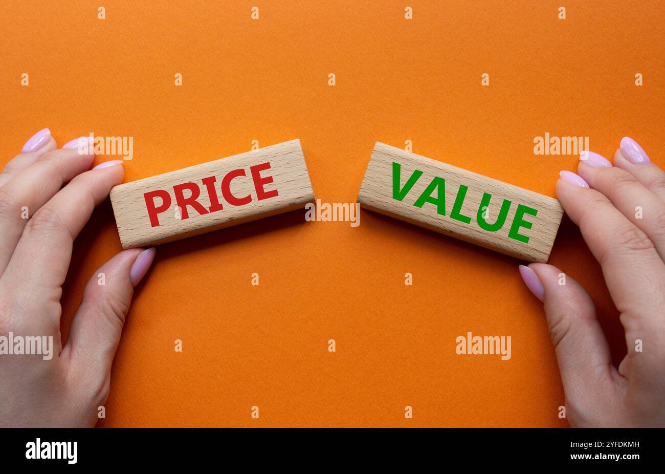 Price and Value symbol. Concept word Price and Value on wooden blocks ...