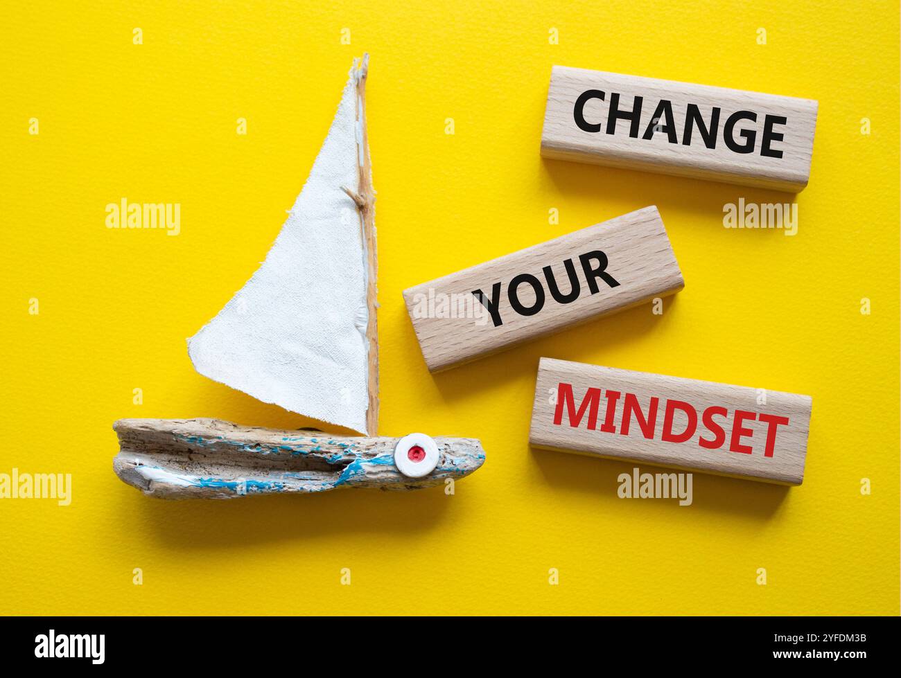 Change your mindset symbol. Concept words Change your mindset on wooden ...