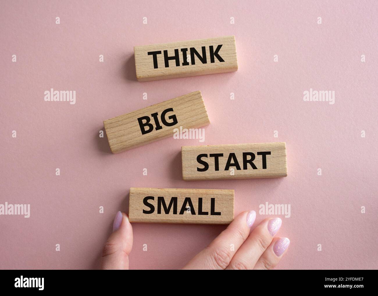 Think big start small symbol. Concept words Think big start small on ...