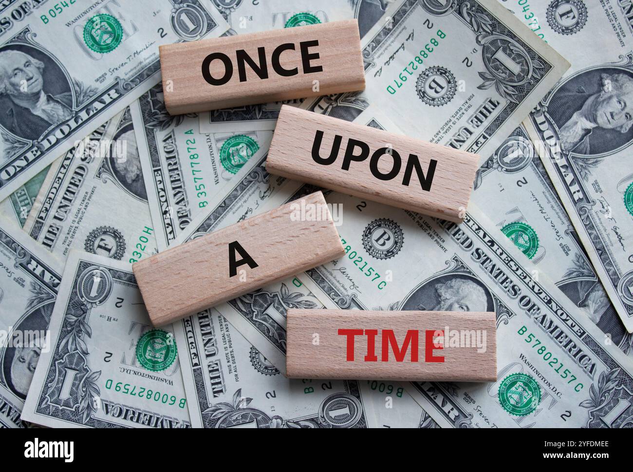 Once upon a time symbol. Concept words. Once upon a time on wooden ...