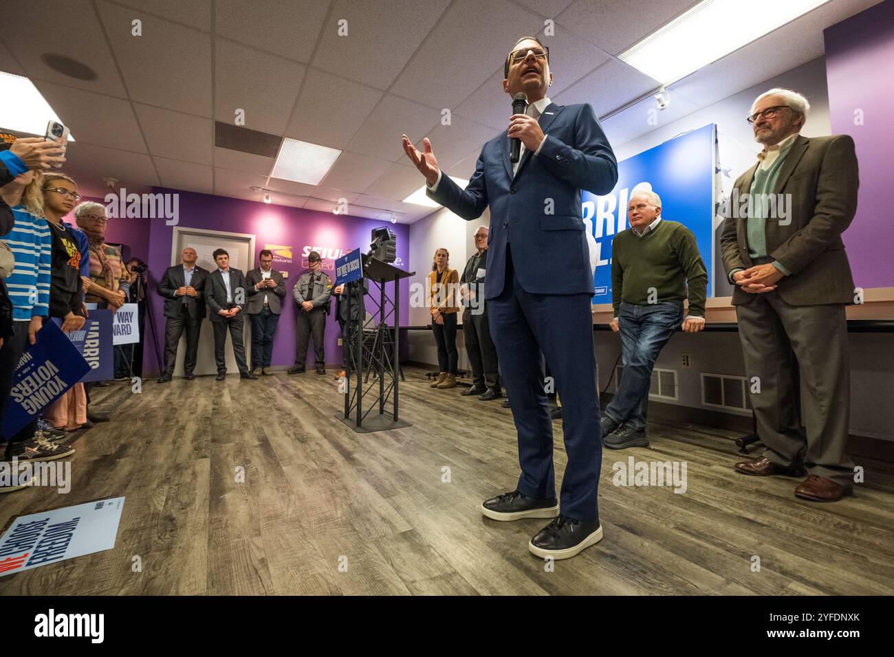 Harrisburg, Pennsylvania, USA, 4 November, 2024. Pennsylvania Gov. Josh ...