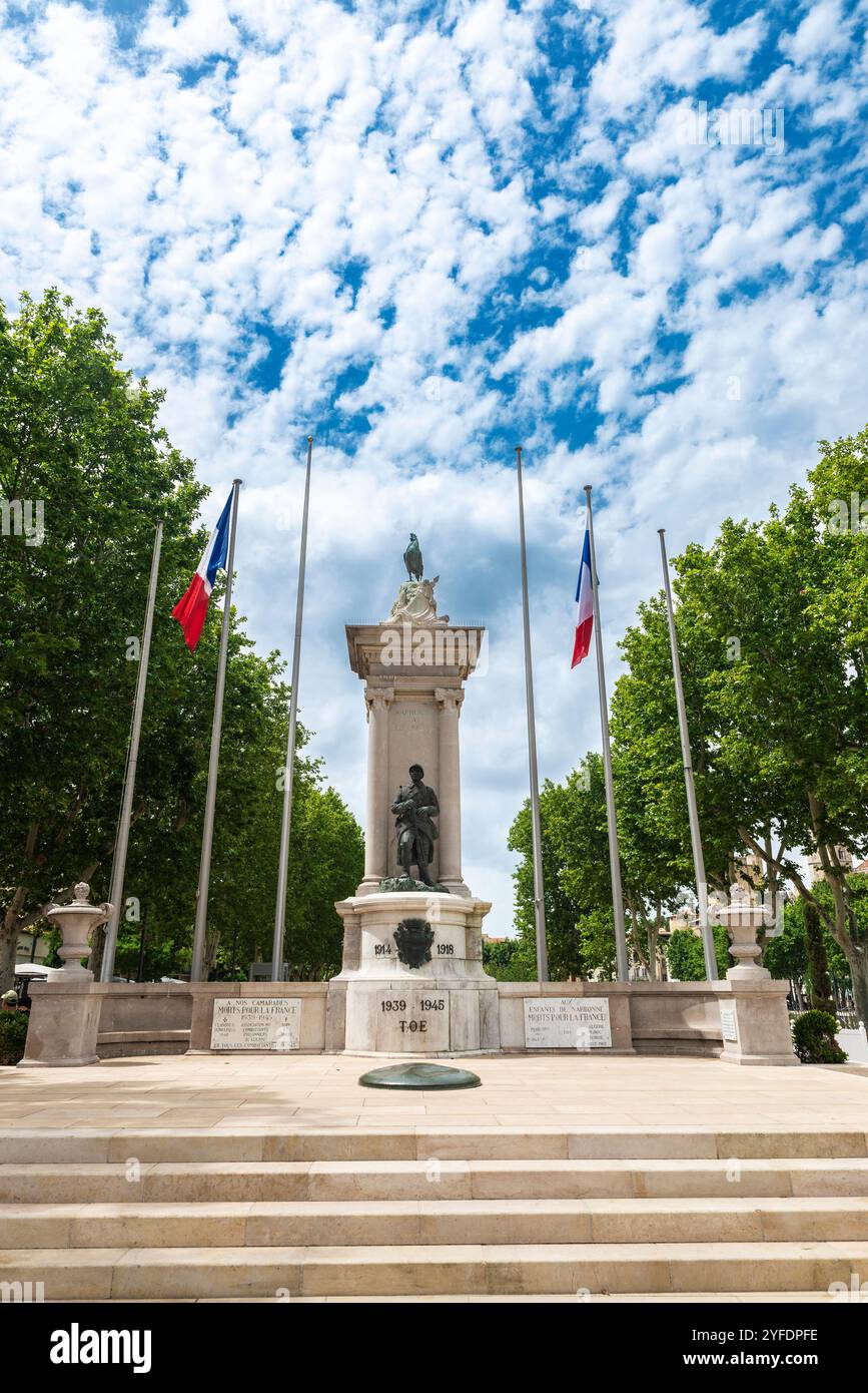 Monument to fallen soldiers in combat in Narbona or Narbonne, Occitanie ...