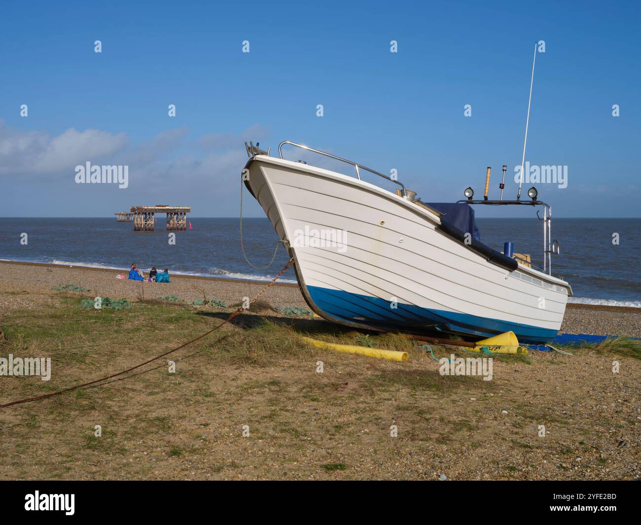 Beached boat on Sizewell Beach Suffolk Stock Photo - Alamy