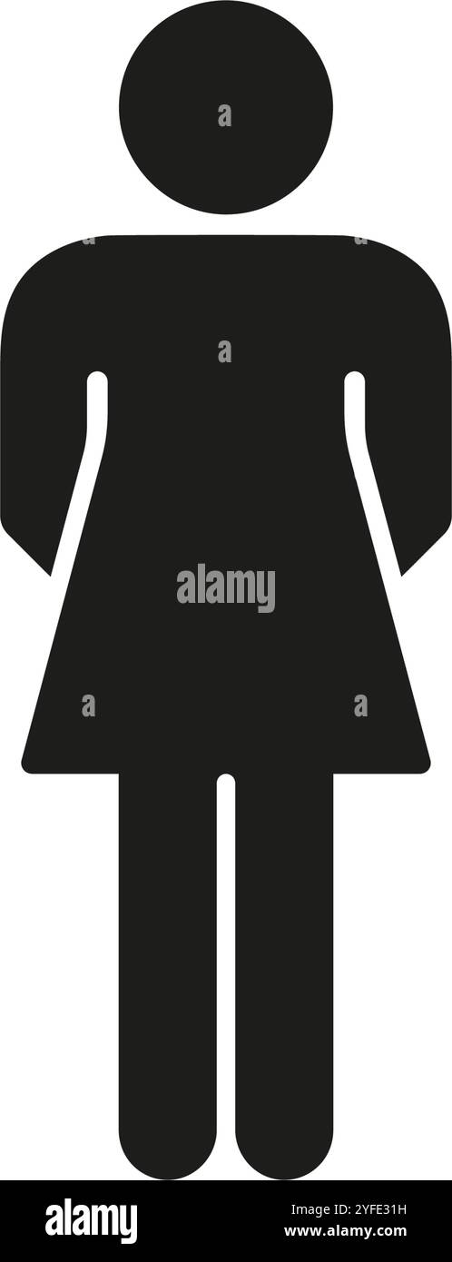 Minimalistic Woman Figure Black Pictogram. Simple Female Human Pose ...