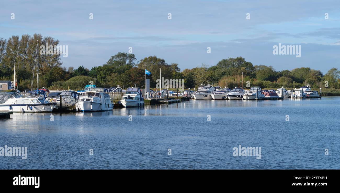Boats moored on Oulton Broad Suffolk Stock Photo - Alamy