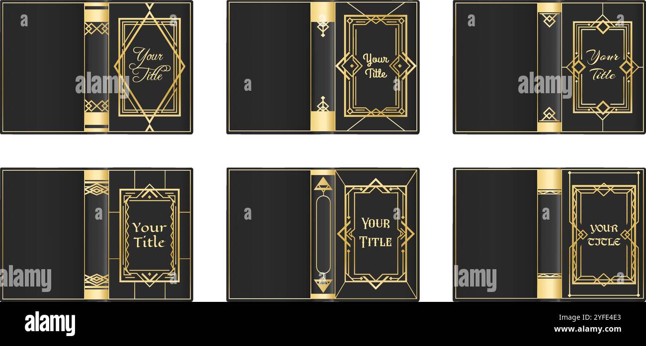 Book cover golden pattern hi-res stock photography and images - Alamy