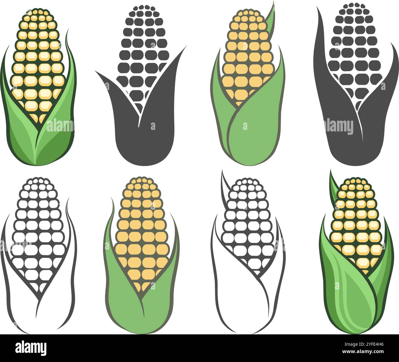 Corn cob icon set Stock Vector Image & Art - Alamy