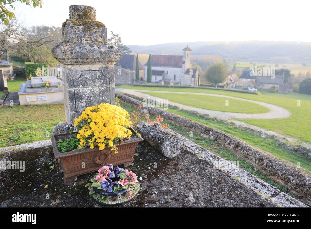 Day and Feast of the Dead in acountry cemetery. Cemetery, tomb, vault ...