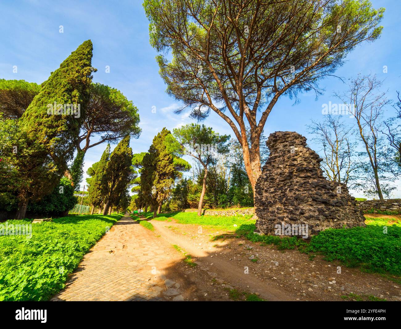 The ancient Appian way built by Appius Claudius Caecus, the Roman ...