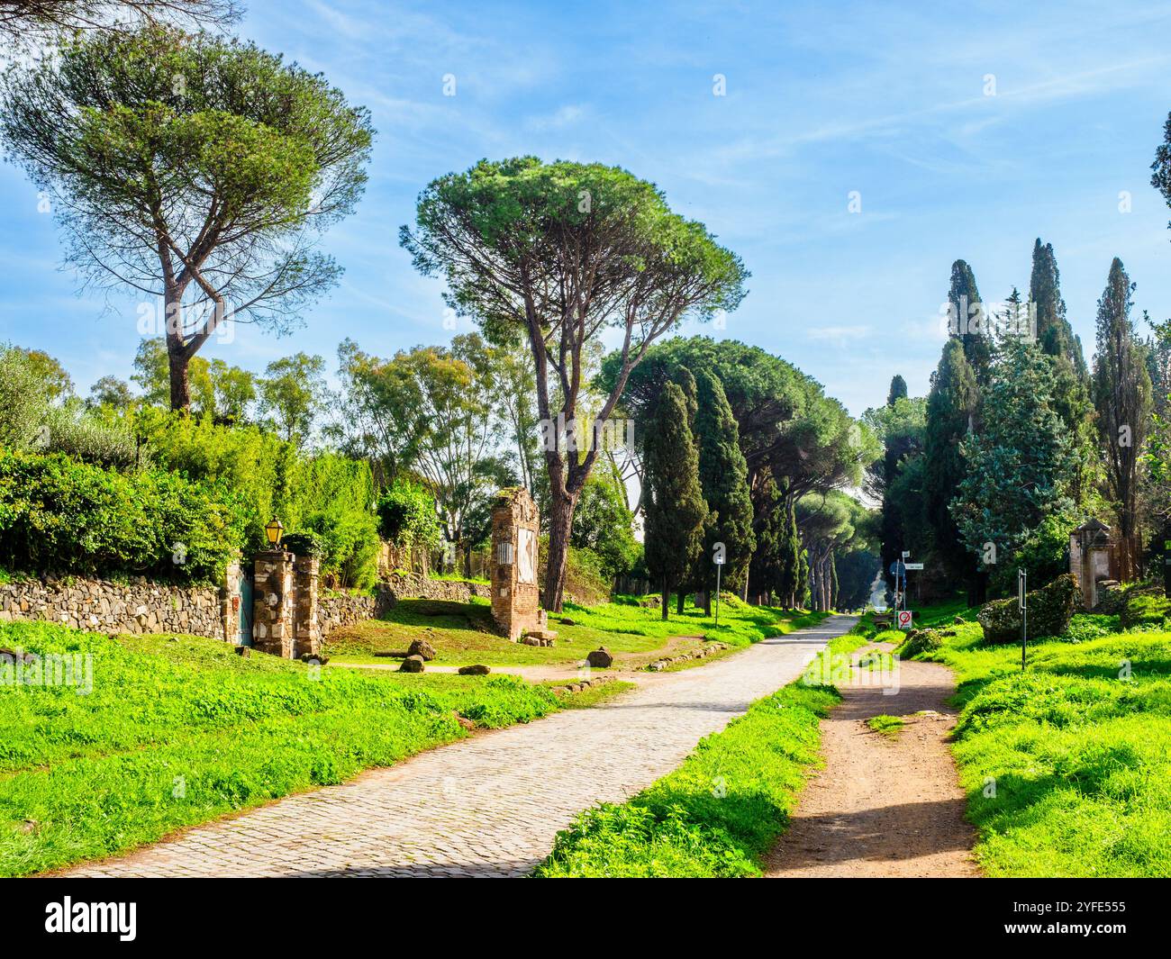 The ancient Appian way built by Appius Claudius Caecus, the Roman ...