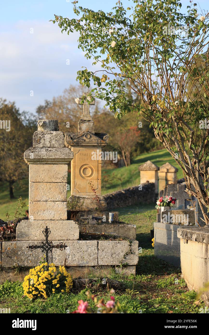 Day and Feast of the Dead in acountry cemetery. Cemetery, tomb, vault ...
