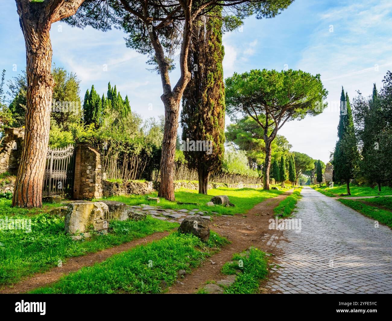 The ancient Appian way built by Appius Claudius Caecus, the Roman censor in the beginning of the ...