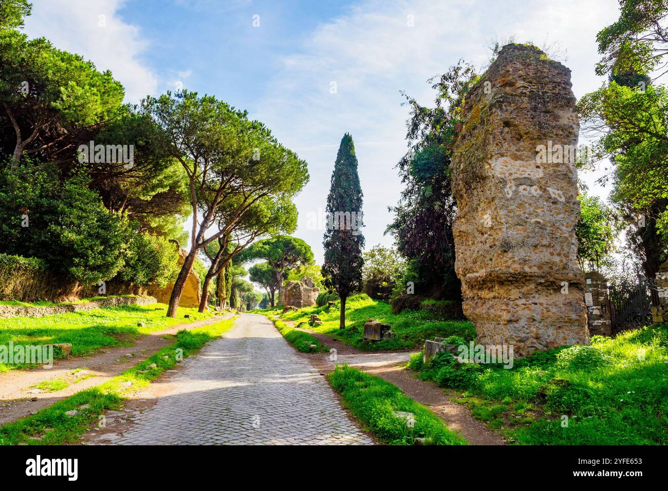 The ancient Appian way built by Appius Claudius Caecus, the Roman censor in the beginning of the ...