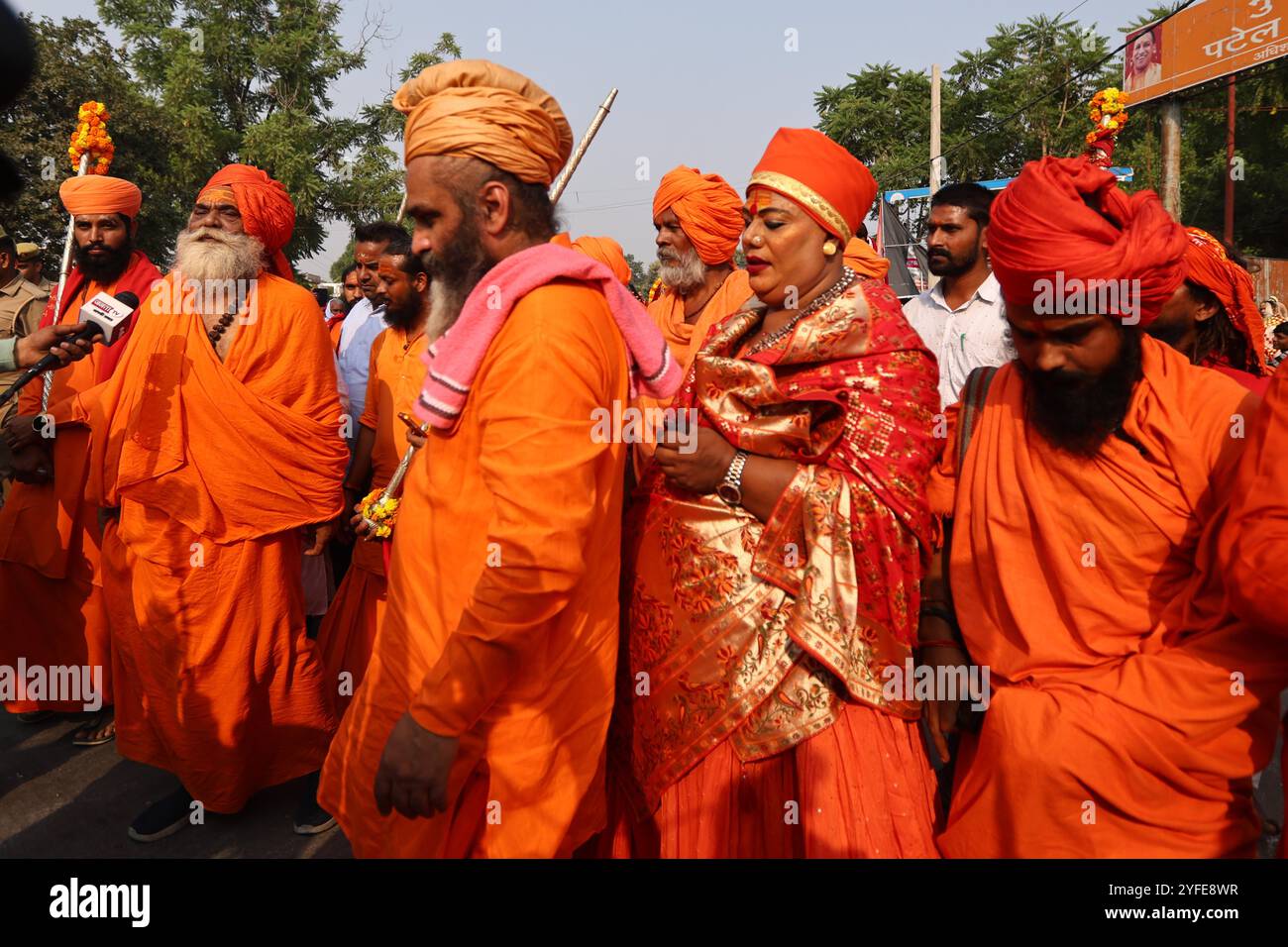 Sadhu of Juna Akhara and Kinner Akhara take part in a religious ...