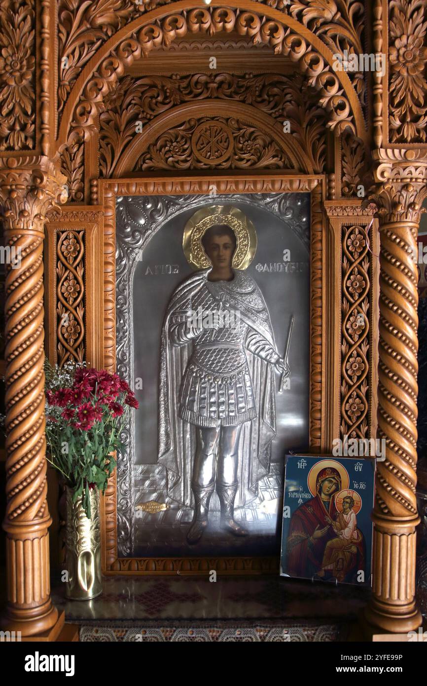 Silver Greek Icon of Saint Phanourios Patron Saint of Finder of Lost ...