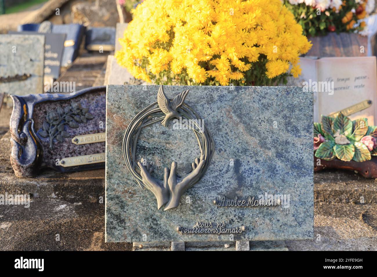 Day and Feast of the Dead in acountry cemetery. Cemetery, tomb, vault ...