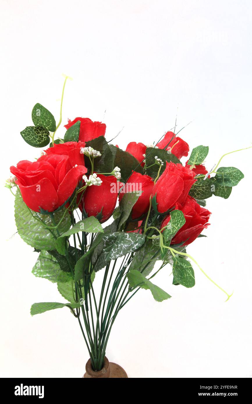 Bouquet of Artificial Silk Roses Stock Photo - Alamy
