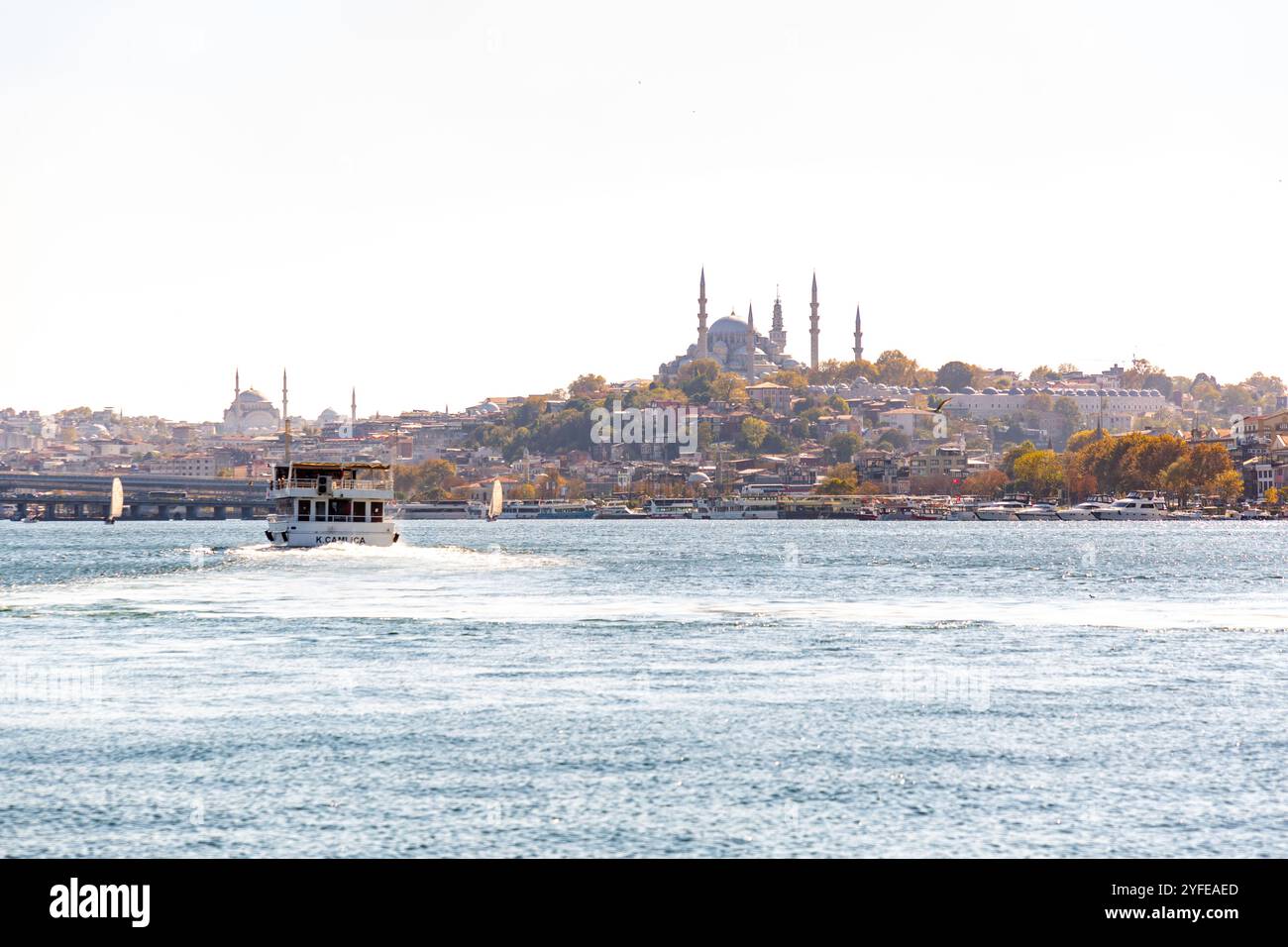 Istanbul, Turkiye - March 7, 2023: Panoramic view of Istanbul behind ...