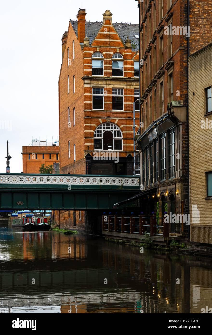Old industrial canal in Nottingham, a city in central England’s ...