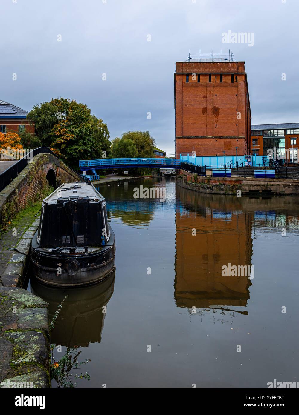 Old industrial canal in Nottingham, a city in central England’s ...