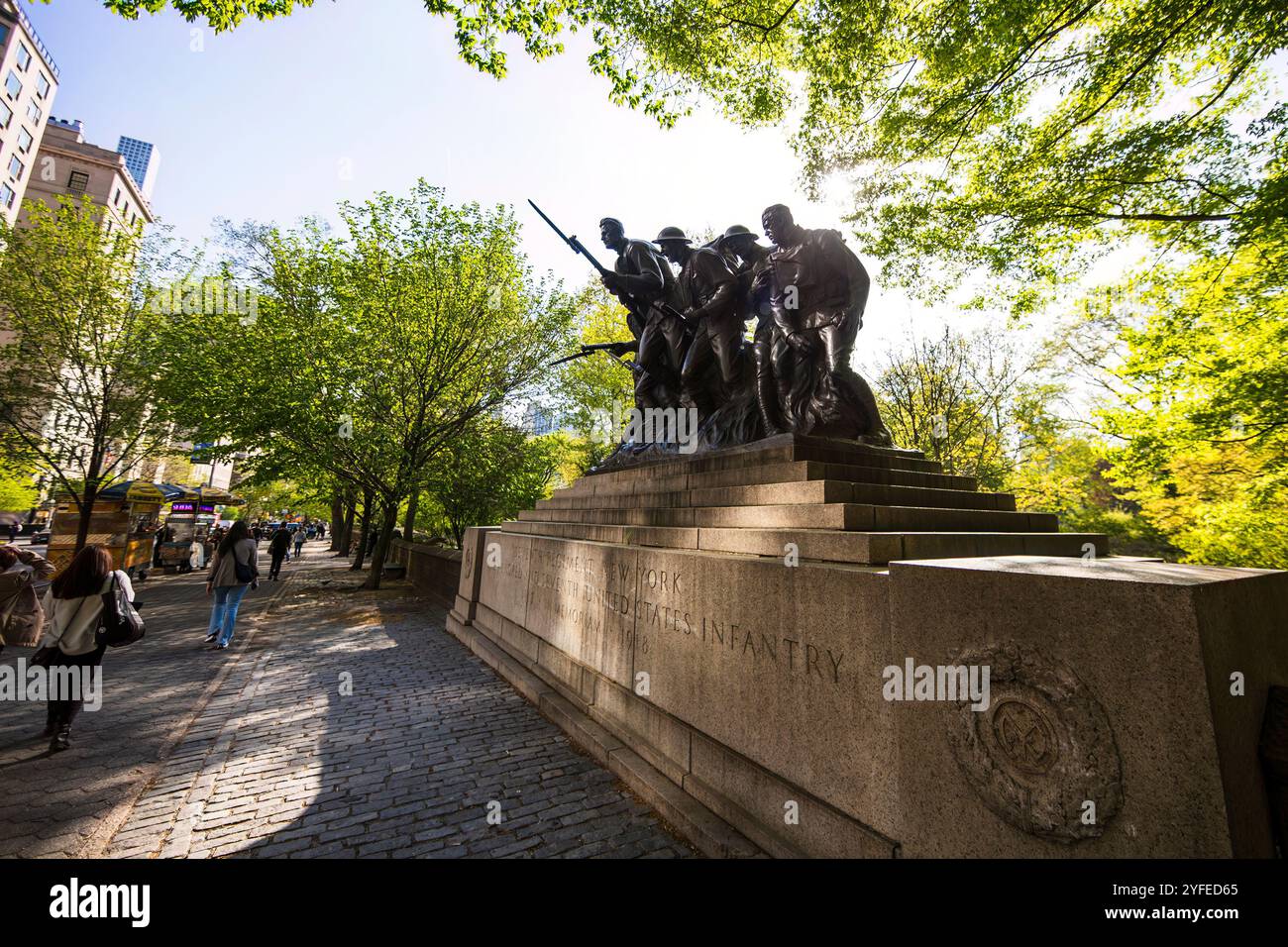 Daytime view of the 107th Infantry Memorial statue in New York City ...