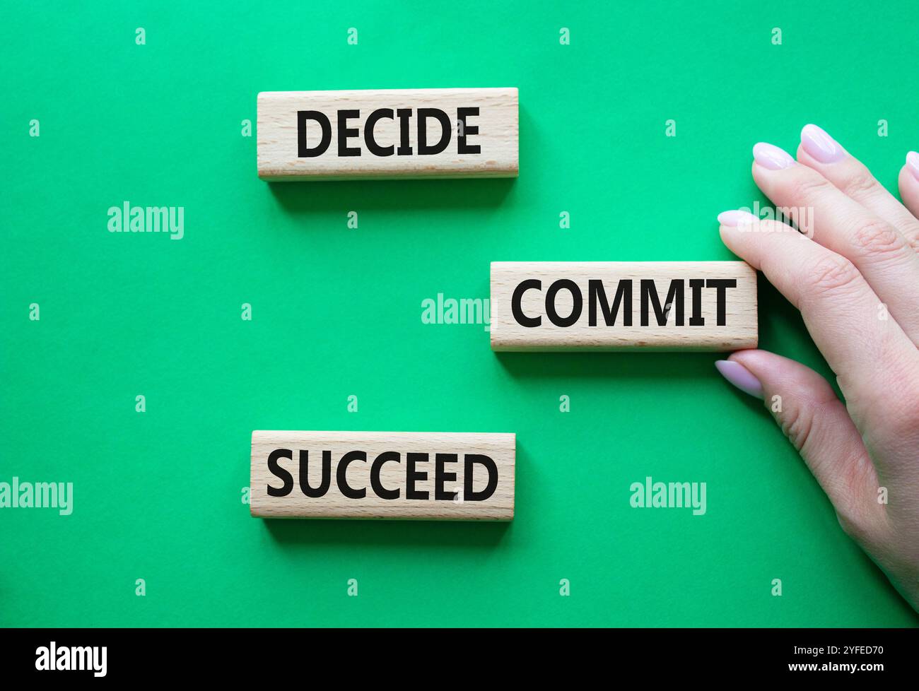 Decide Commit Succeed symbol. Concept words Decide Commit Succeed on ...