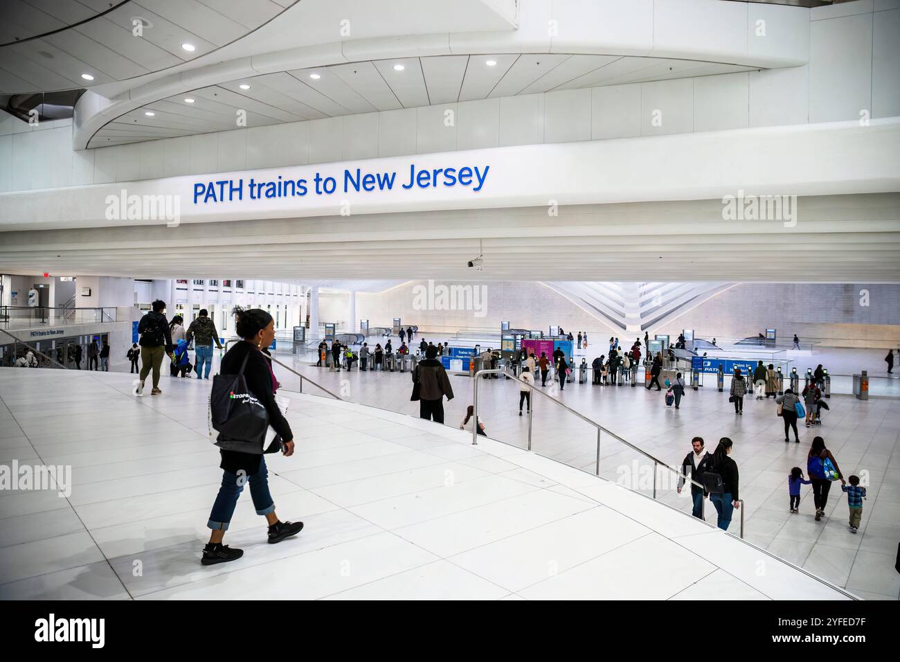 PATH train station in World Trade Center Transportation Hub in Lower ...