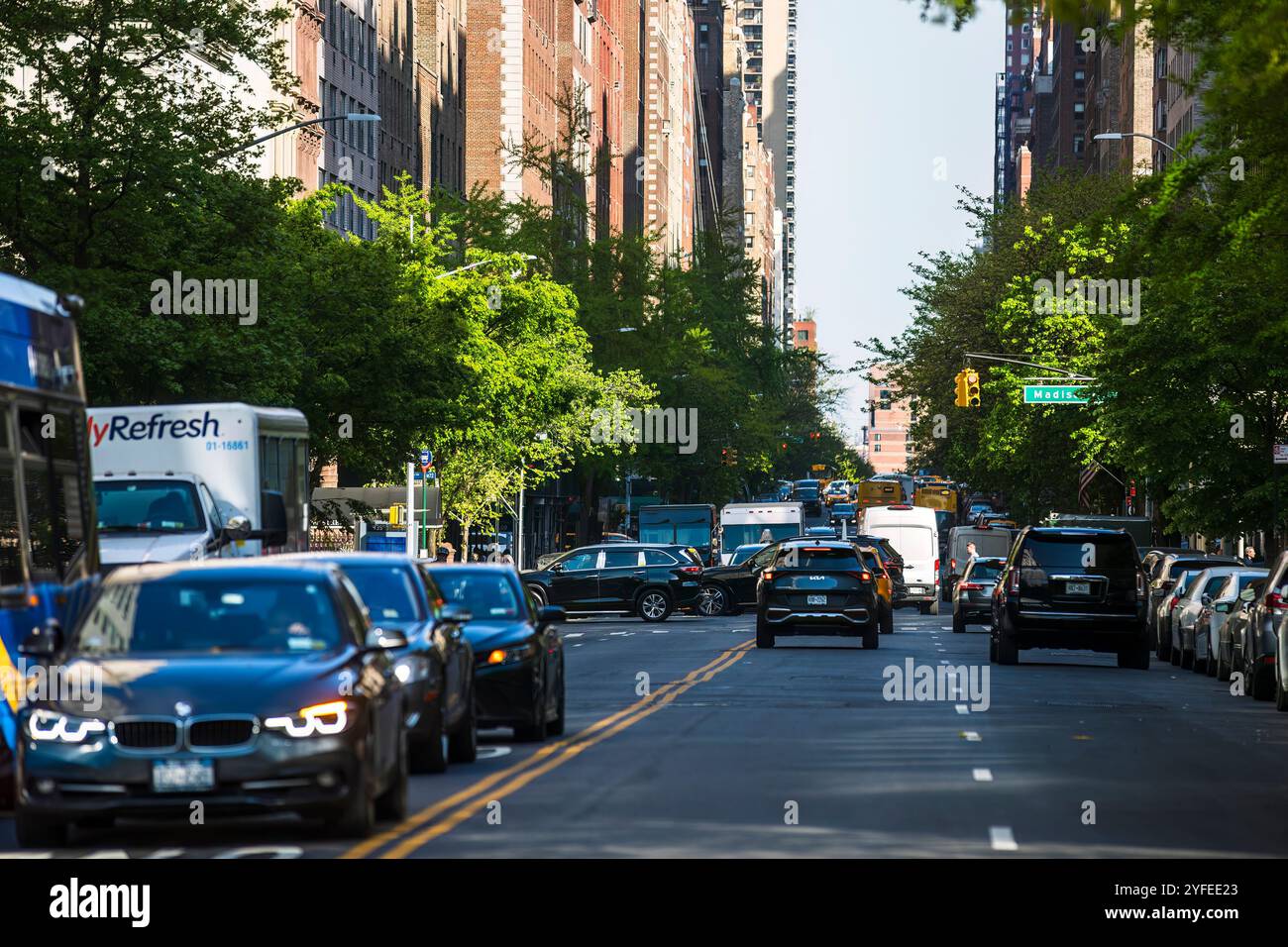 Urban Commute on Madison Avenue Stock Photo - Alamy