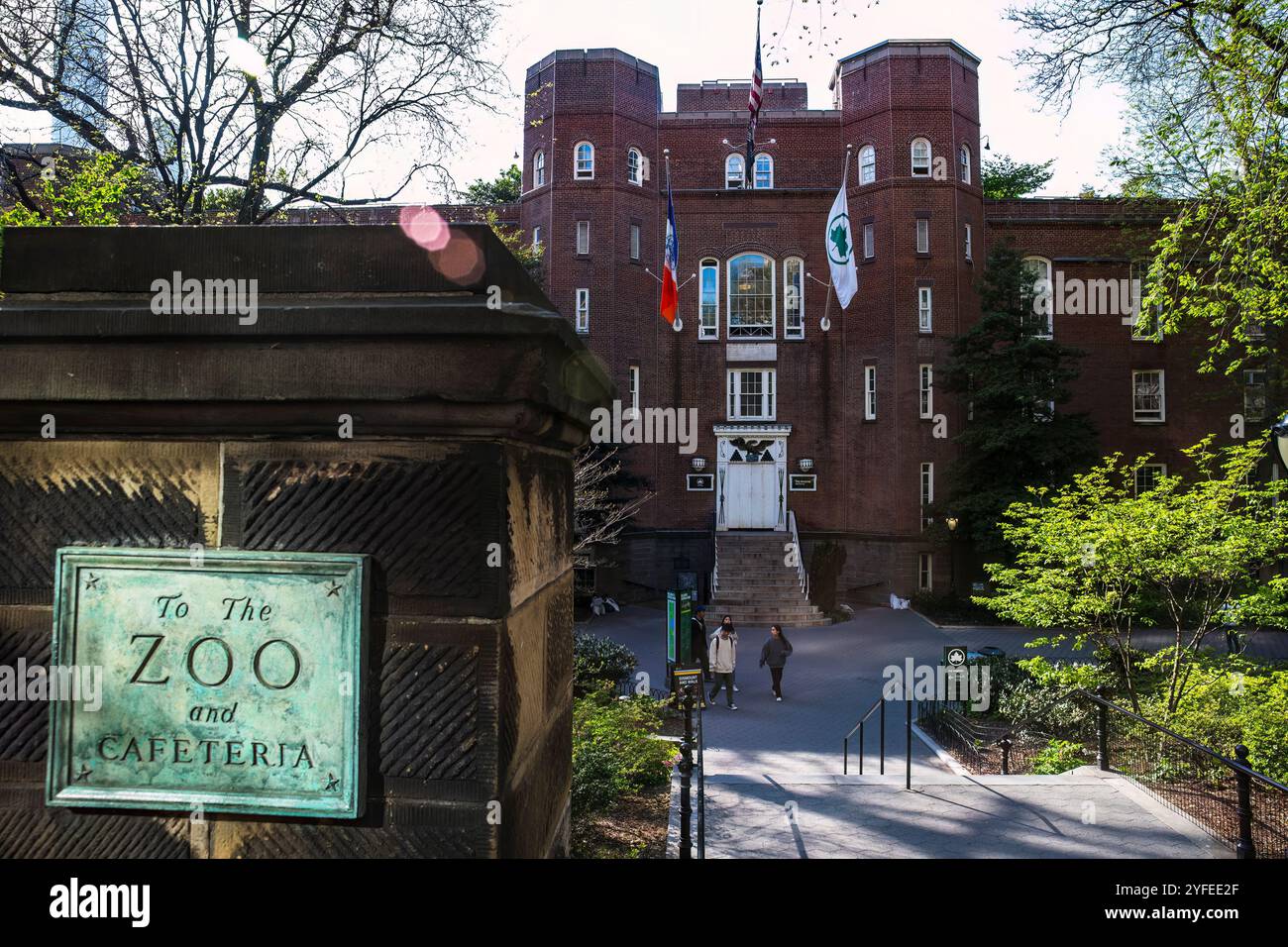 A historic red-brick building in New York City, located in a park ...