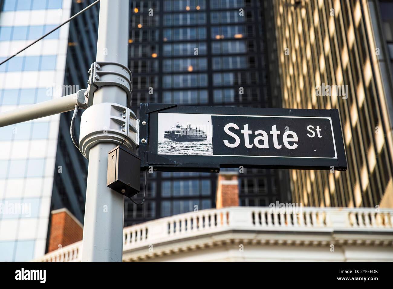 State Street Sign - Urban Intersection in New York City Stock Photo - Alamy